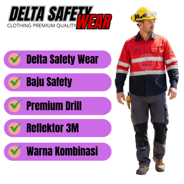 Baju Safety Proyek K3 Delta Safety Wear | Delta Safety Indonesia